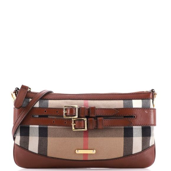 Burberry | Bags | Burberry Bridle Peyton Crossbody Bag House Check Canvas Brown | Poshmark